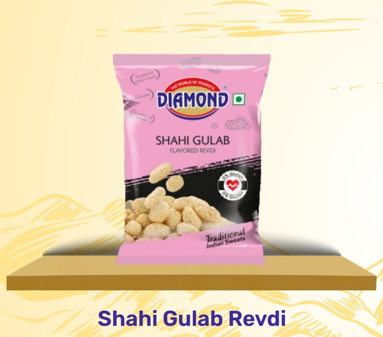Diamond Shahi Gulab - Rose Flavored Revdi 150 g - ZingStreet Co.,Ltd